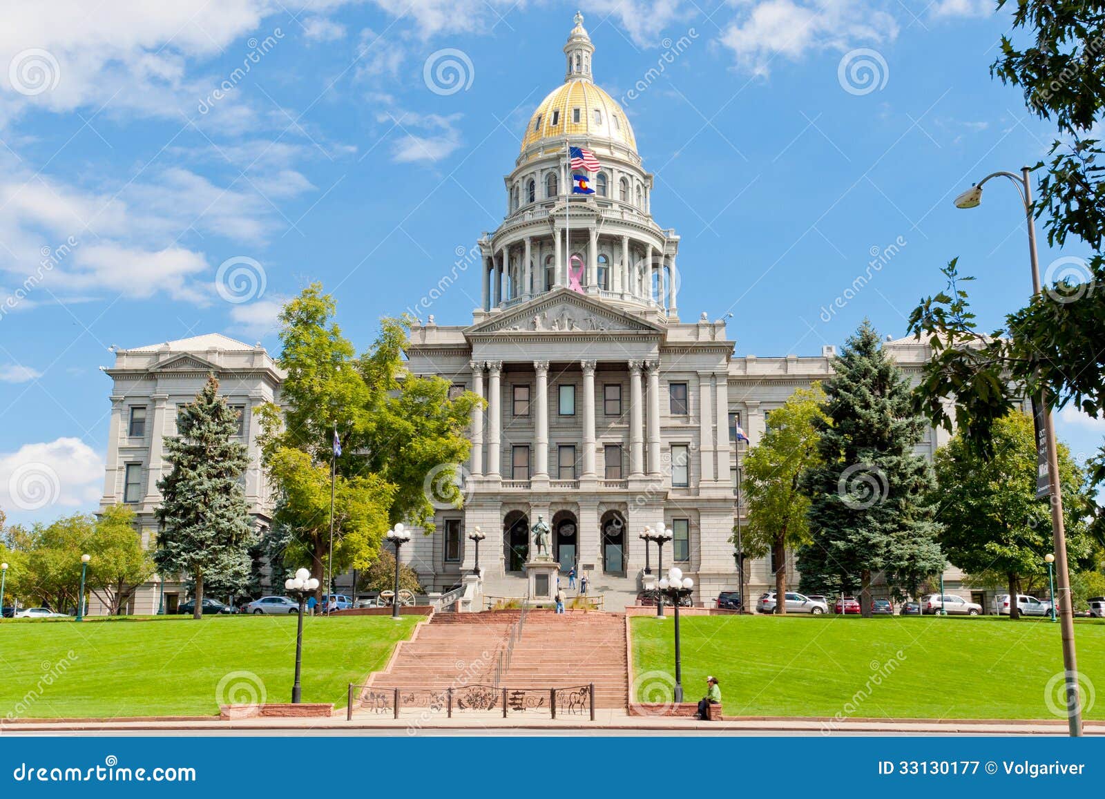 State Capitol of Colorado, Denver Stock Image - Image of blue, lawn ...