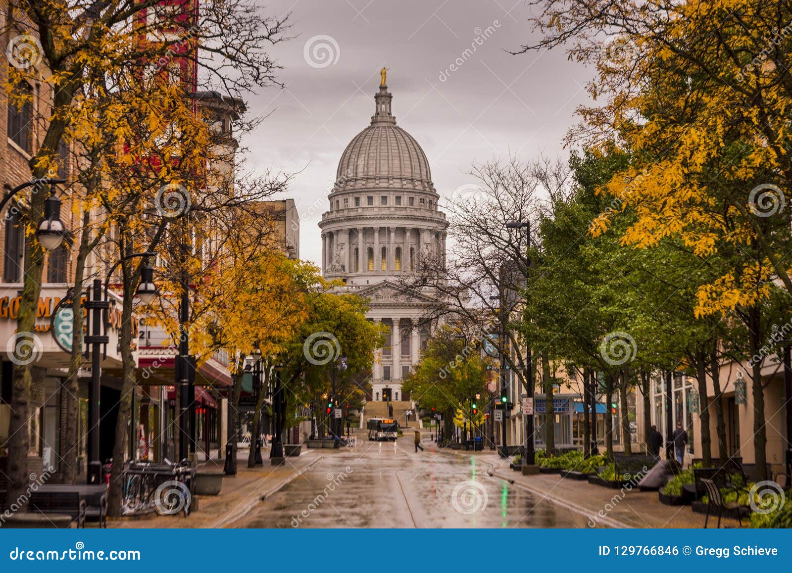 State Capitol in Madison, Wisconsin Stock Photo - Image of trees ...