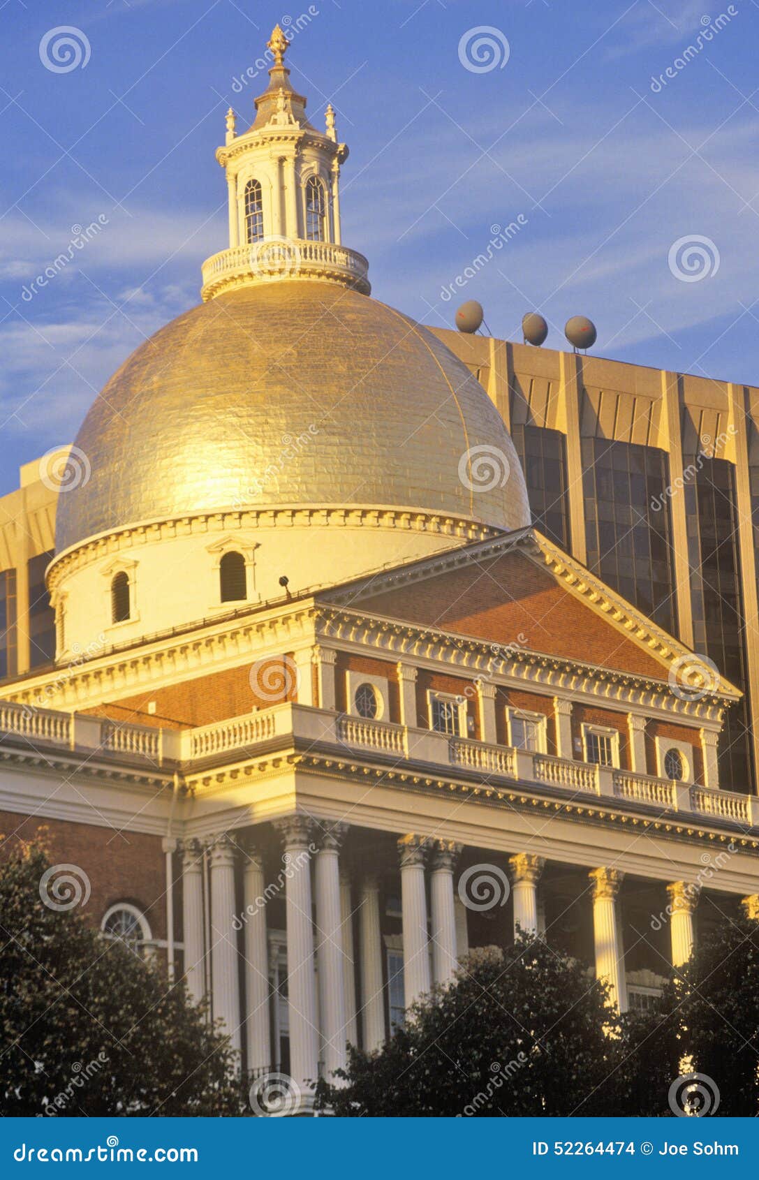 State Capitol at Sunset, Boston, Massachusetts Stock Photo - Image of ...