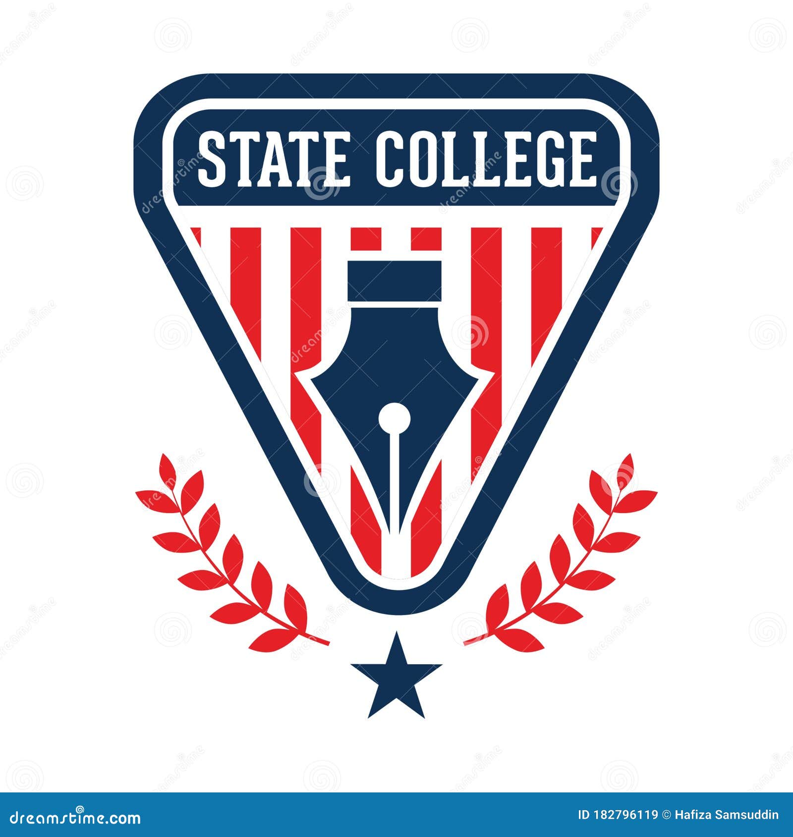 State college badge design stock vector. Illustration of laurel - 182796119
