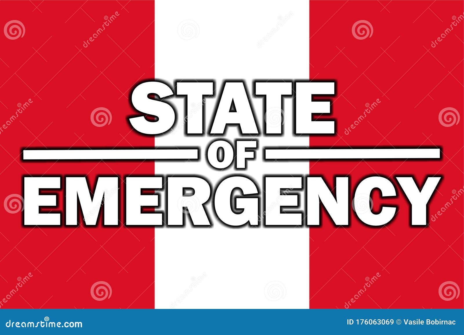 State of Emergency on Peru Flag Stock Illustration - Illustration of ...