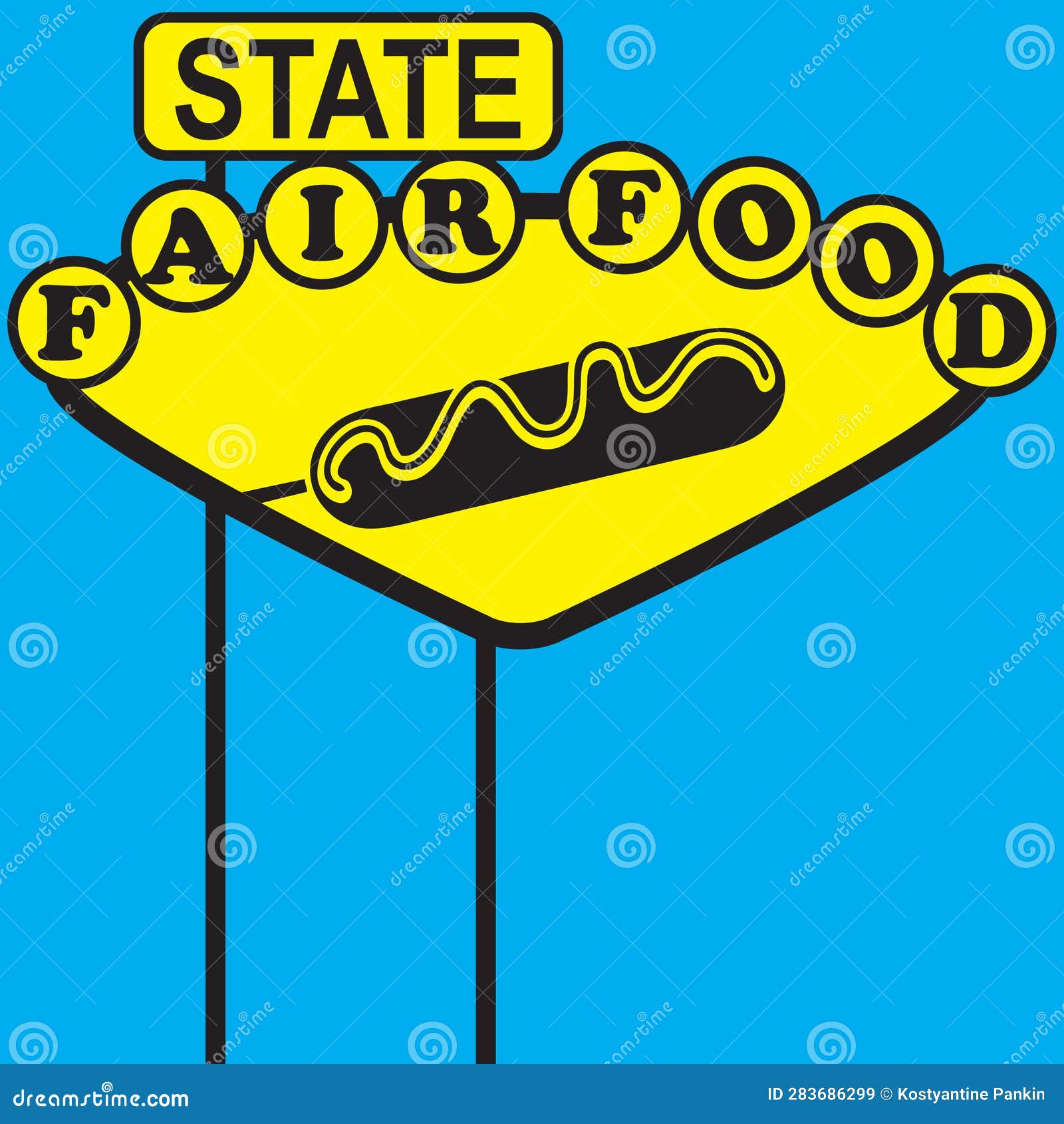 State Fair Template With Burgers, Bottles, Drink Cartoon Vector ...