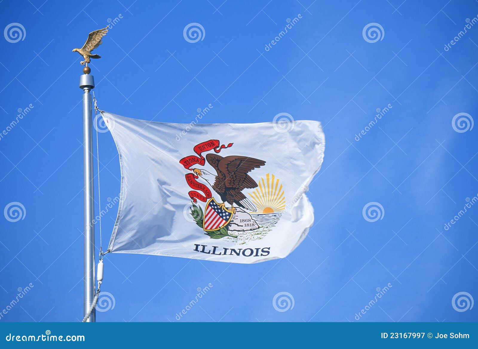 State Flag of Illinois stock image. Image of flagpoles - 23167997