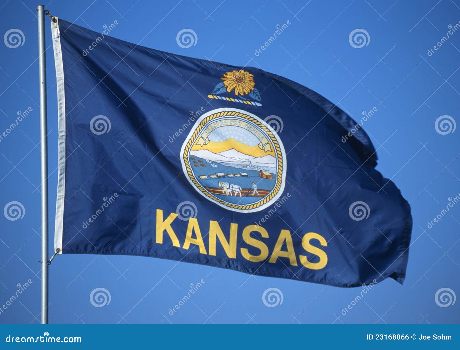 State Flag of Kansas stock photo. Image of flagpoles - 23168066