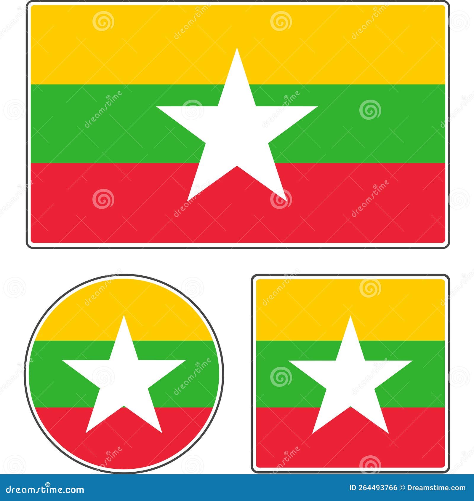 State Flag of Myanmar. Illustration about a Star Stock Vector ...