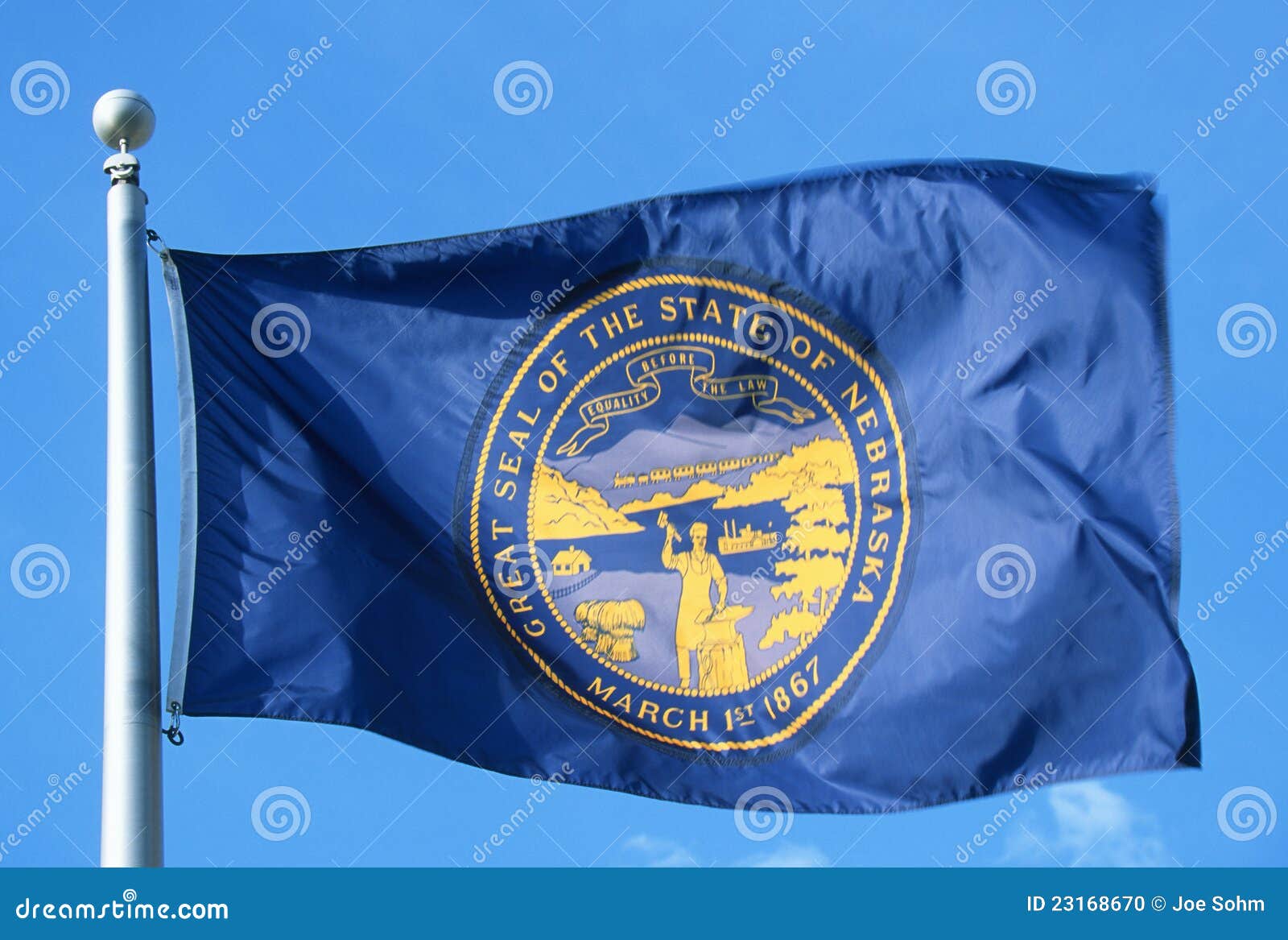 State Flag of Nebraska stock photo. Image of flagpoles - 23168670