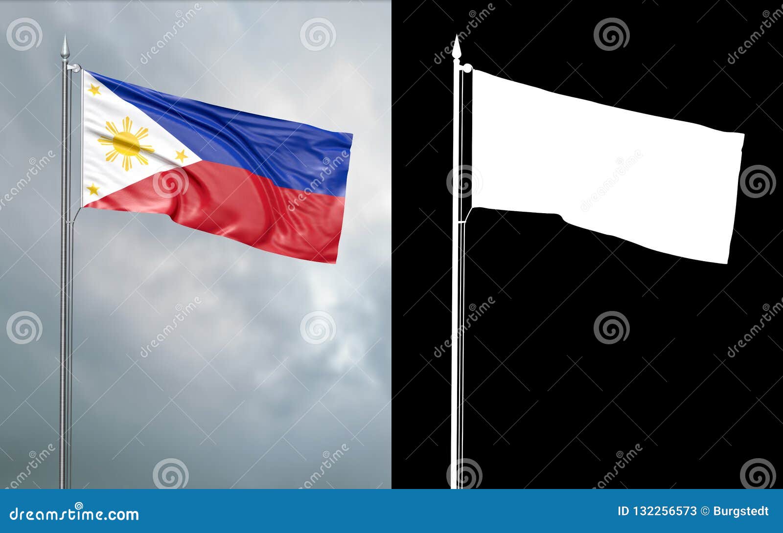 State Flag of the Republic of the Philippines Stock Illustration ...