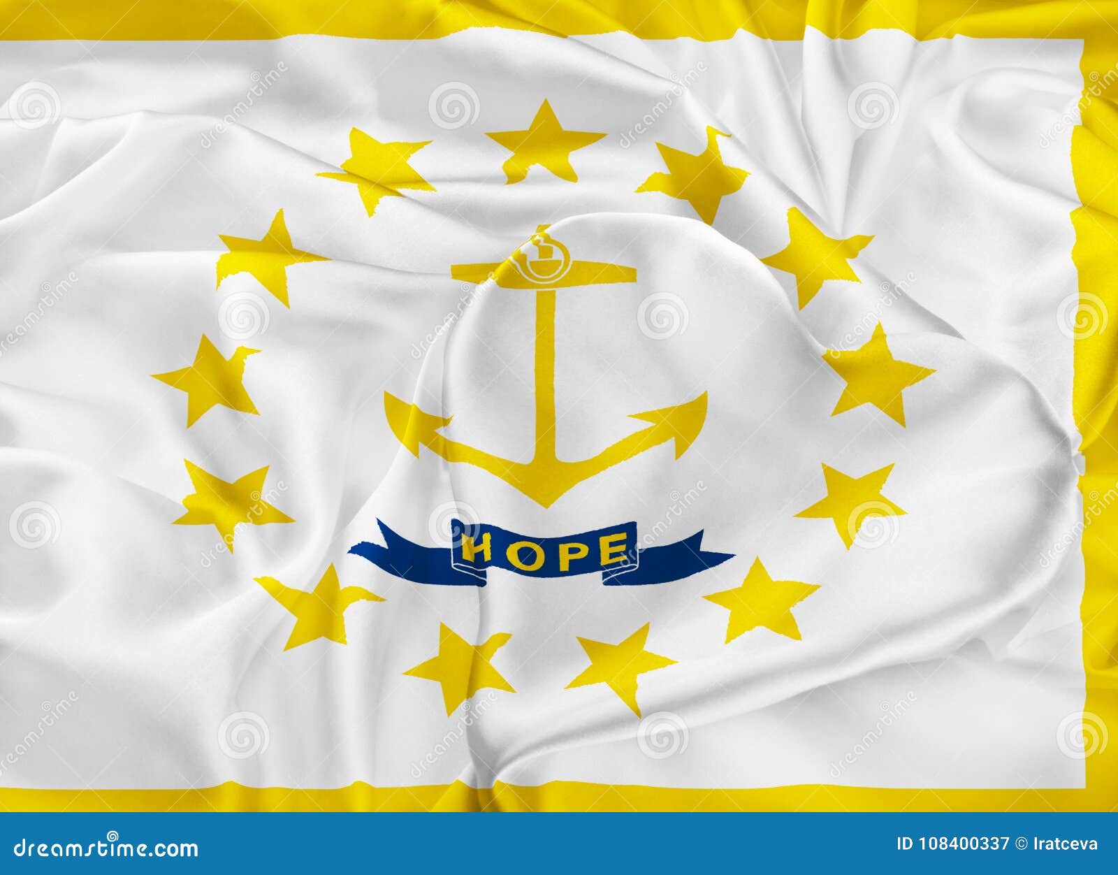 State Flag of Rhode Island stock illustration. Illustration of fabric ...