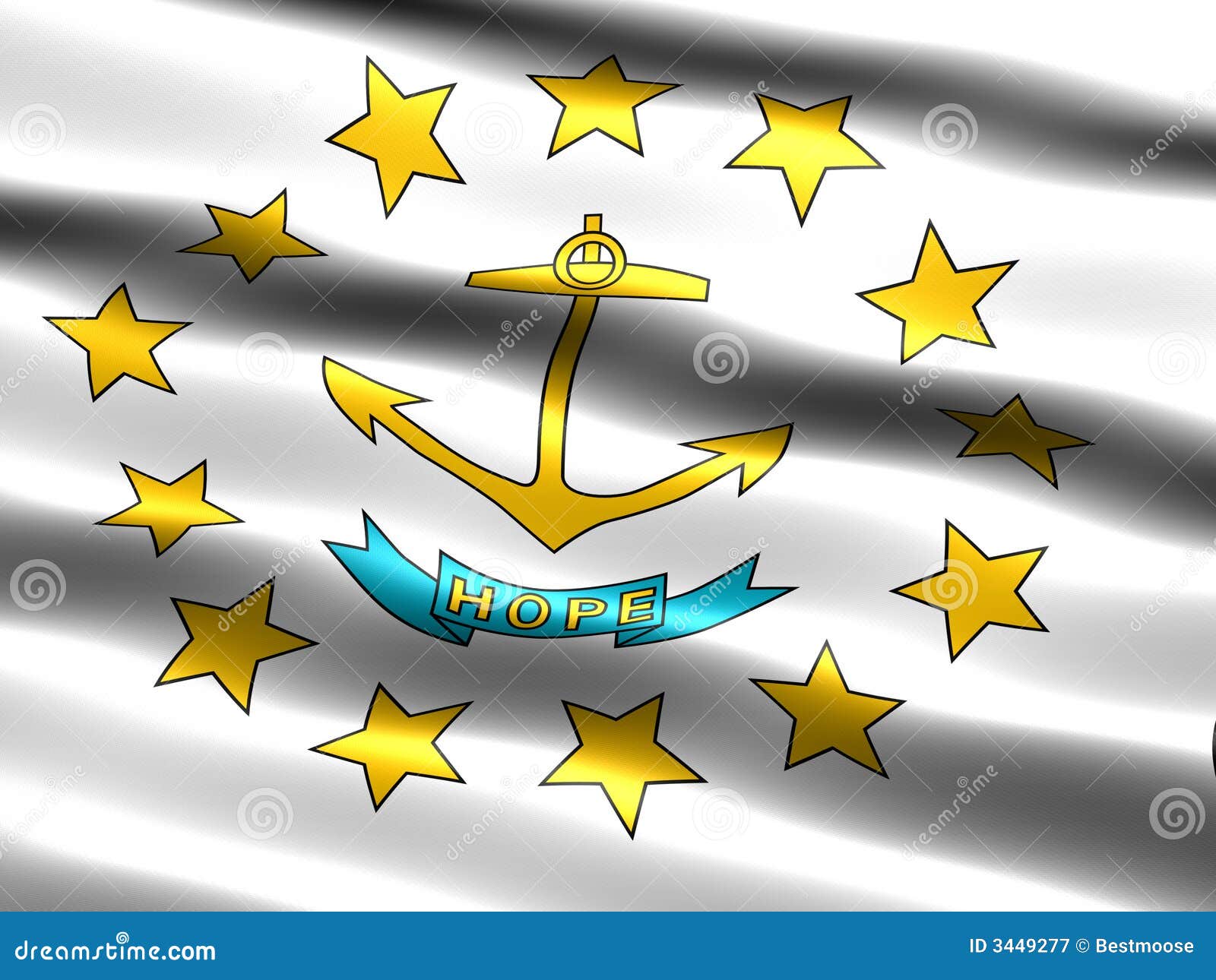 State flag of Rhode Island stock illustration. Illustration of blue ...