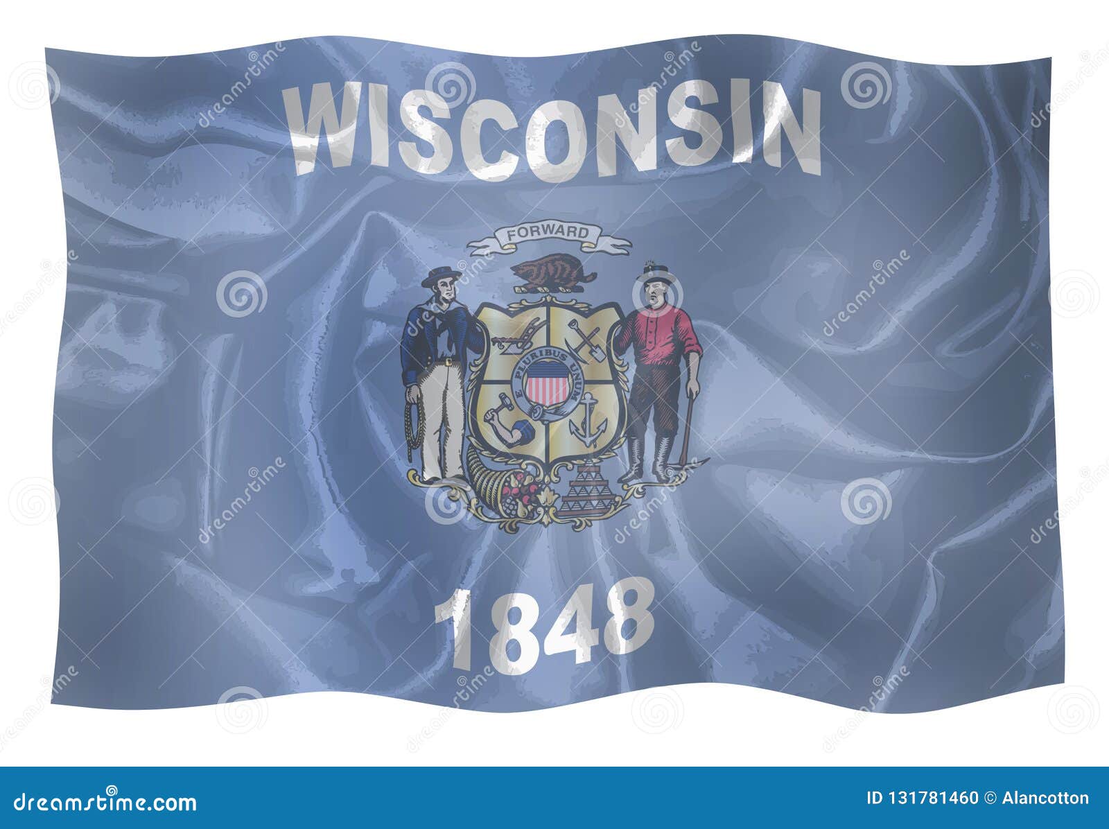 The State Flag of the USA State of Wisconsin Stock Illustration ...