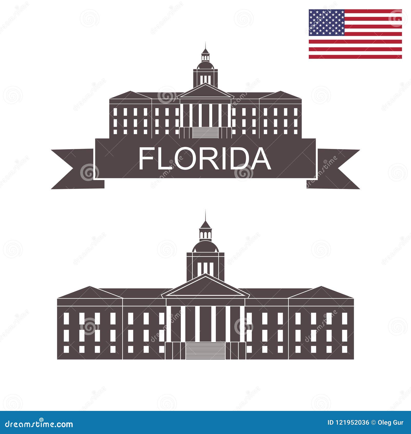 State of Florida. Florida State Capitol Building Stock Vector ...