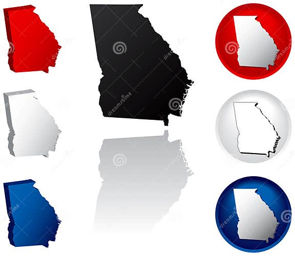 State of Georgia Icons stock vector. Illustration of reflection - 5086865