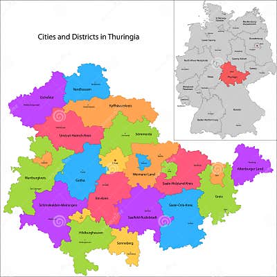 State of Germany - Thuringia Stock Vector - Illustration of city ...