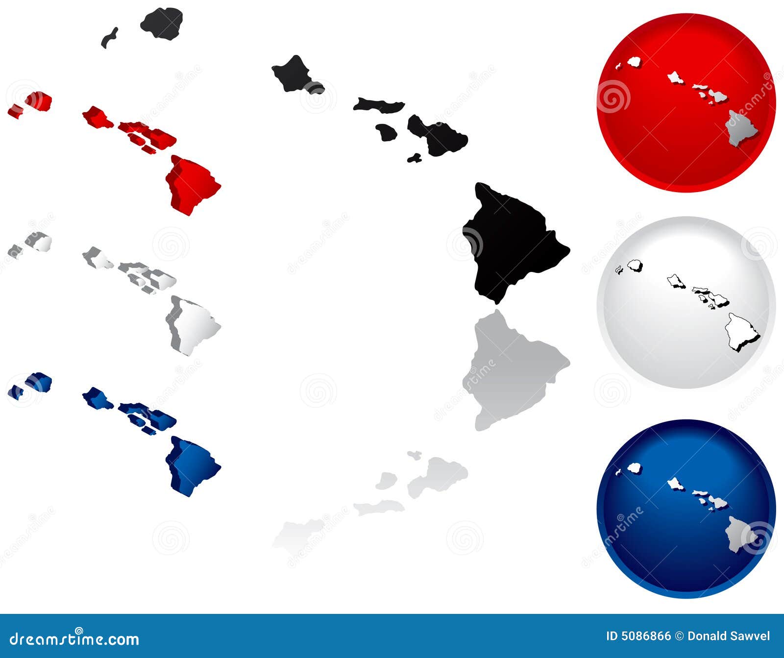 State of Hawaii Icons stock vector. Illustration of united - 5086866