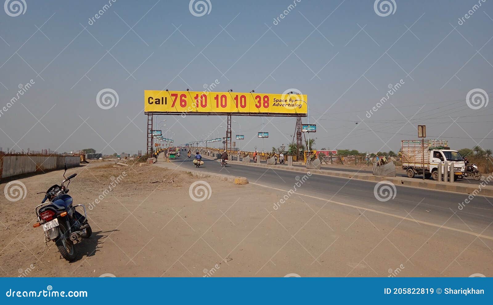 State Highway Bridge with Signboard and Vehicles Editorial Stock Image ...