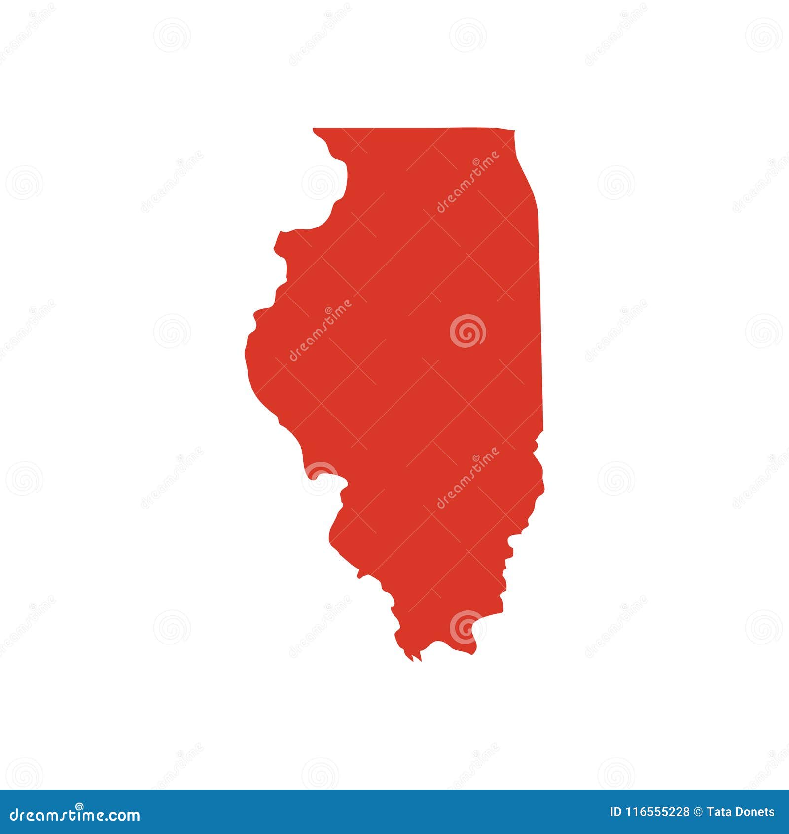 State of Illinois Vector Map Silhouette. Il State Shape Icon. Outline ...