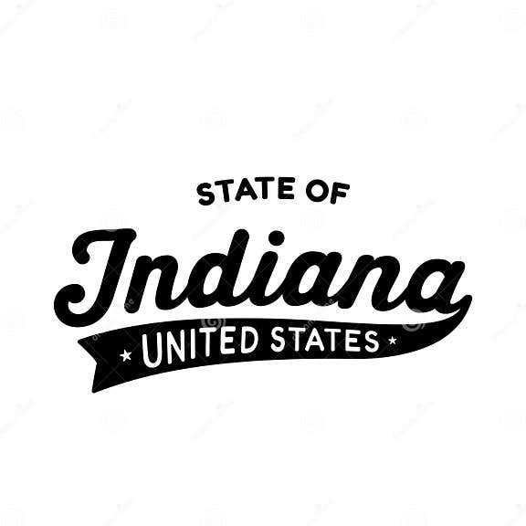 State of Indiana Lettering Design. Indiana, United States, Typography ...
