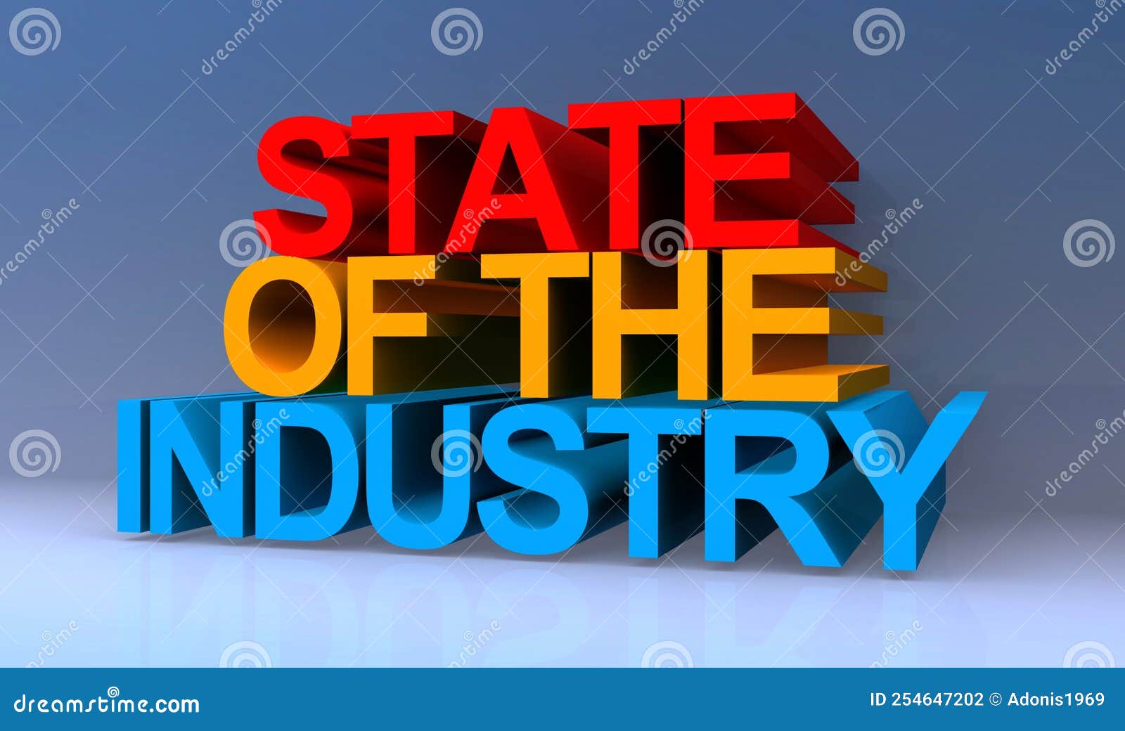 State of the Industry on Blue Stock Illustration - Illustration of ...