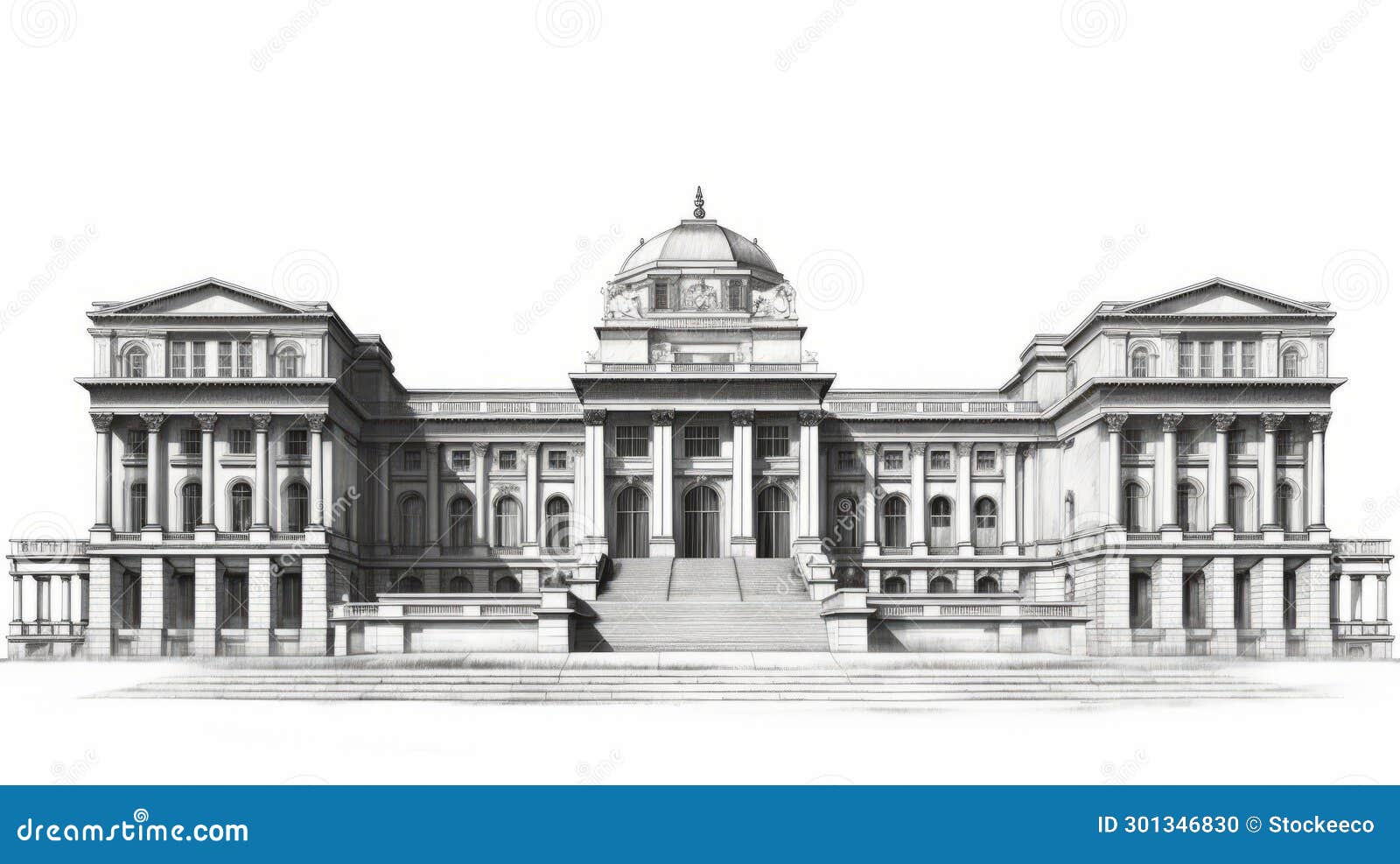 State Capitol Building Drawing in the Style of Karen Knorr Stock ...