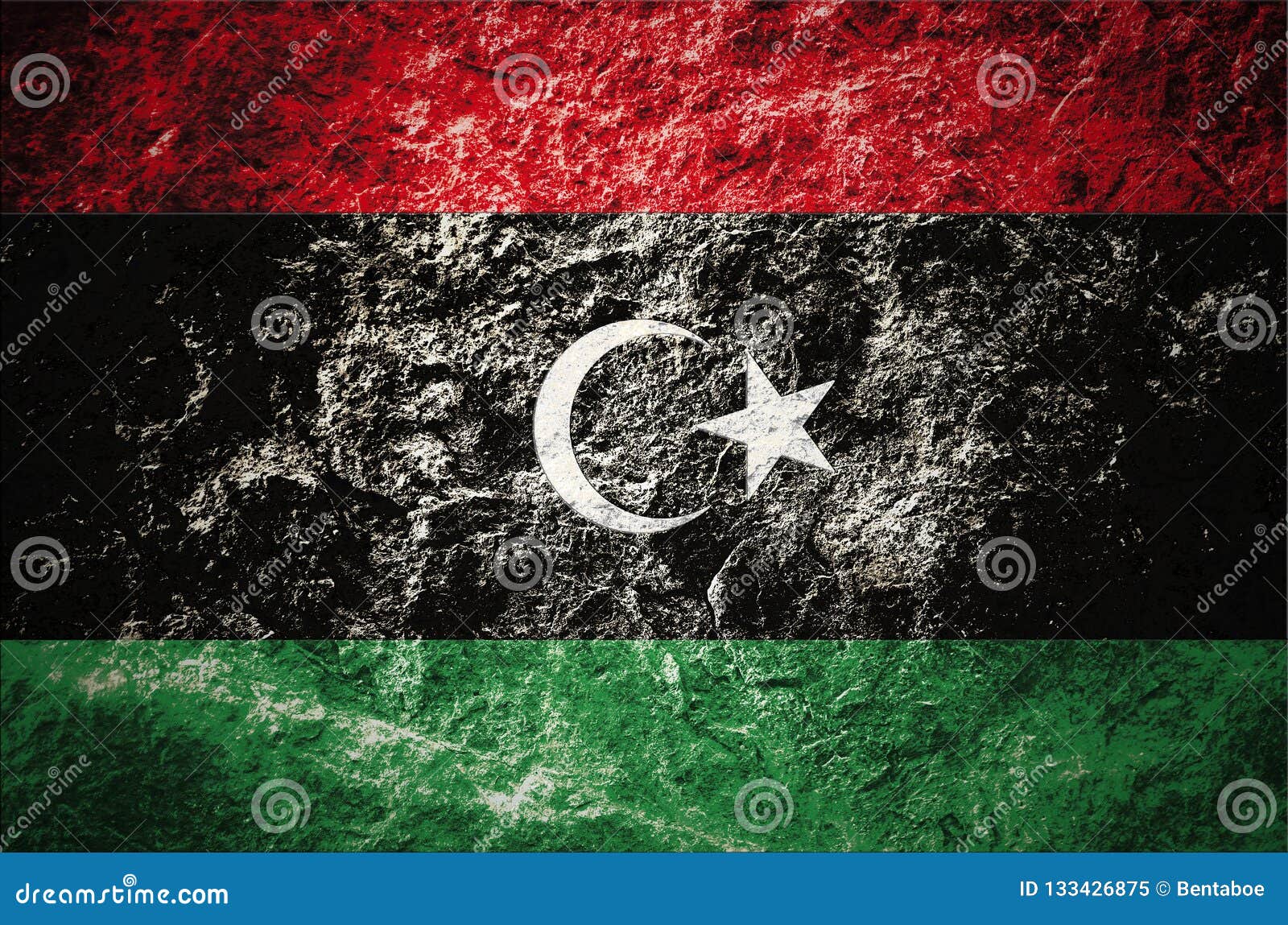 State of Libya Flag on Stone Background Stock Illustration ...