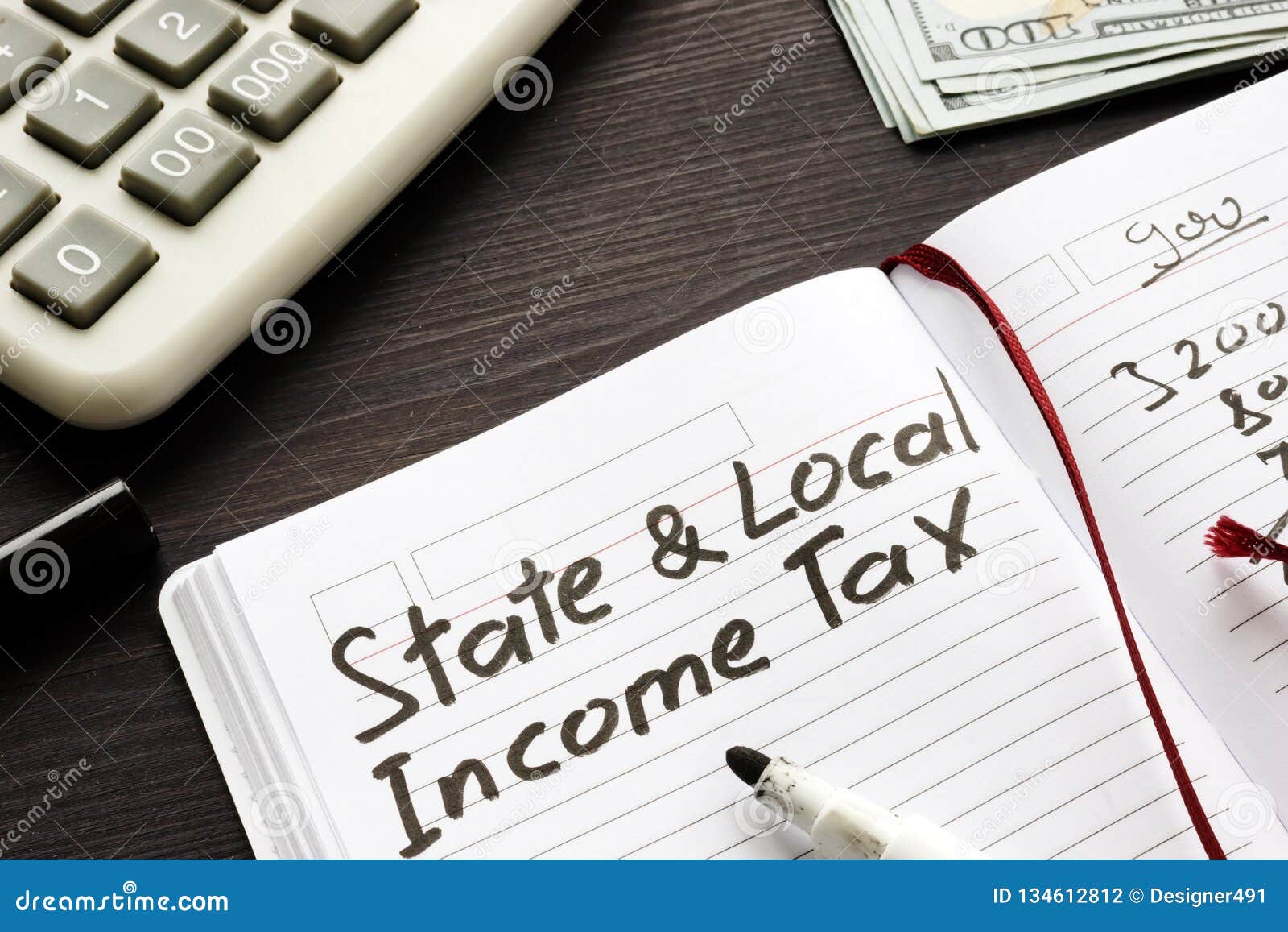 State and Local Income Tax Written in Note Stock Photo - Image of ...