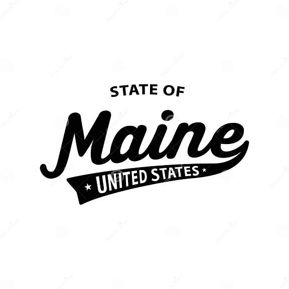 State of Maine Lettering Design. Maine, United States, Typography ...