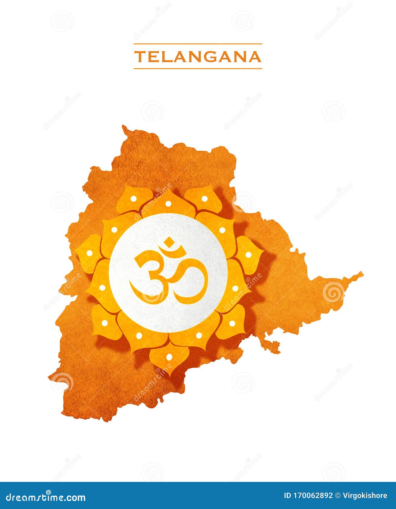 STATE MAP OM SYMBOL HINDU stock illustration. Illustration of isolated ...