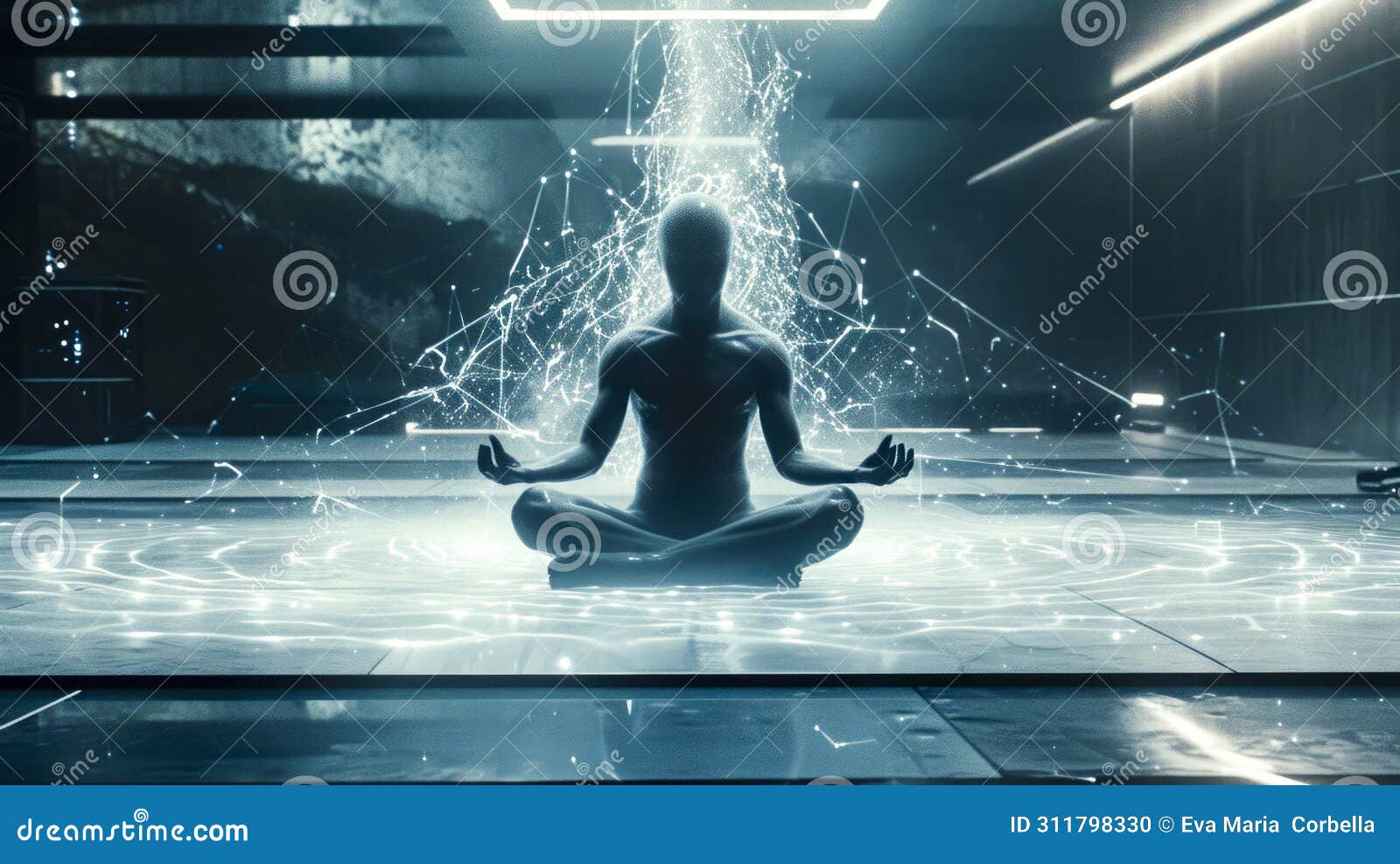 Human Form is Seated in a Meditative Posture Stock Illustration ...