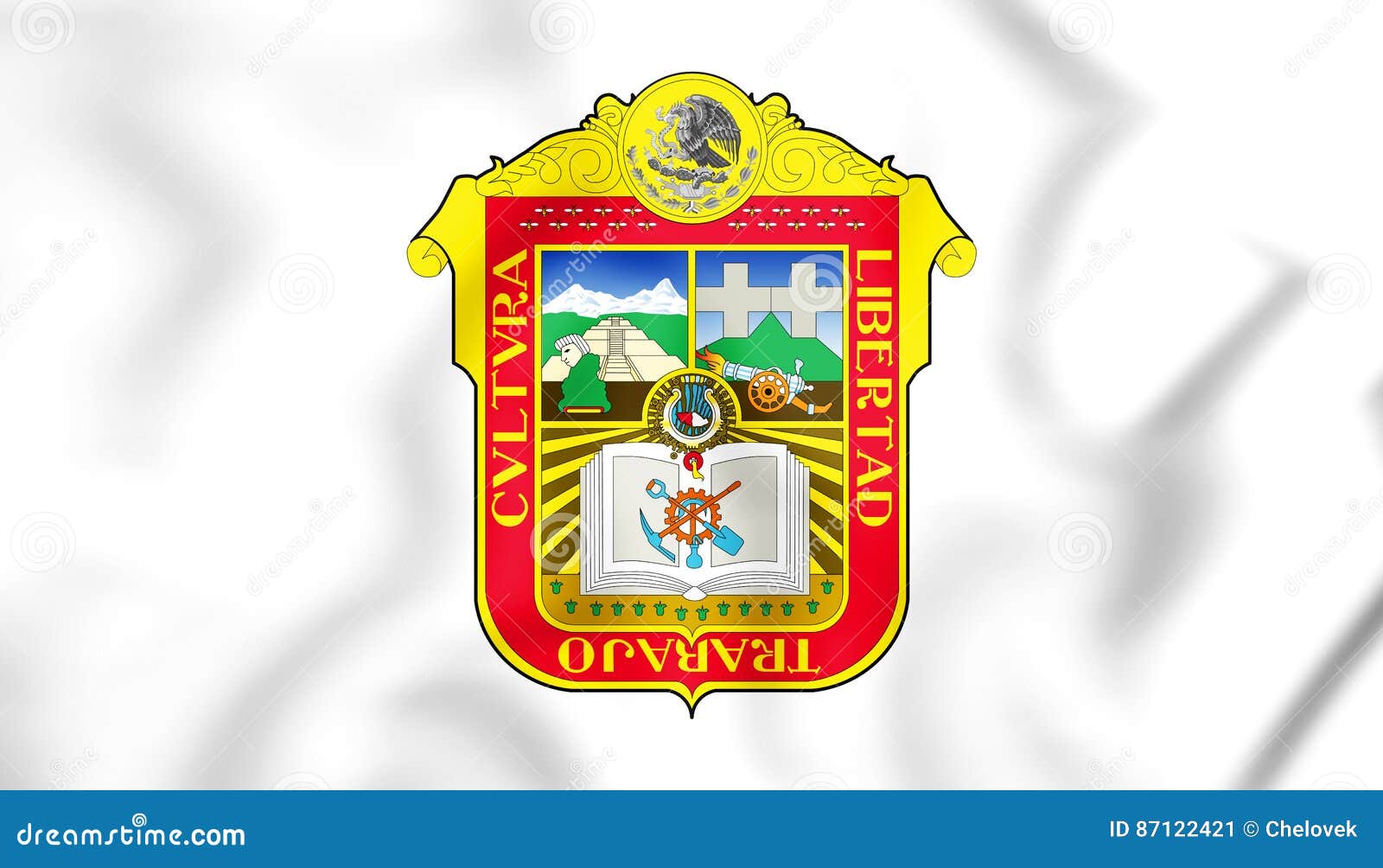 State of Mexico Flag, Mexico. Stock Illustration - Illustration of ...