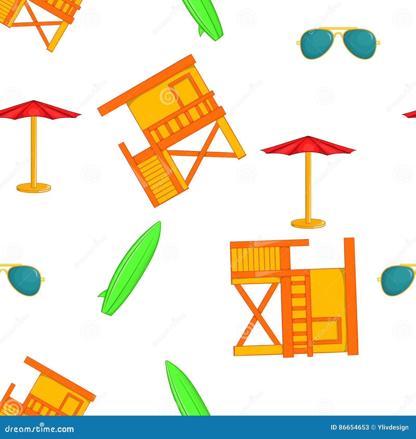 State of Miami Pattern, Cartoon Style Stock Vector - Illustration of ...