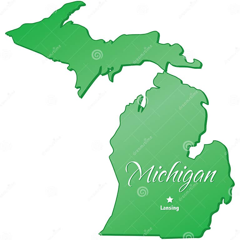 State of Michigan stock vector. Illustration of borders - 4674845