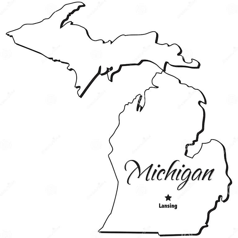 State of Michigan Outline stock vector. Illustration of geographic ...