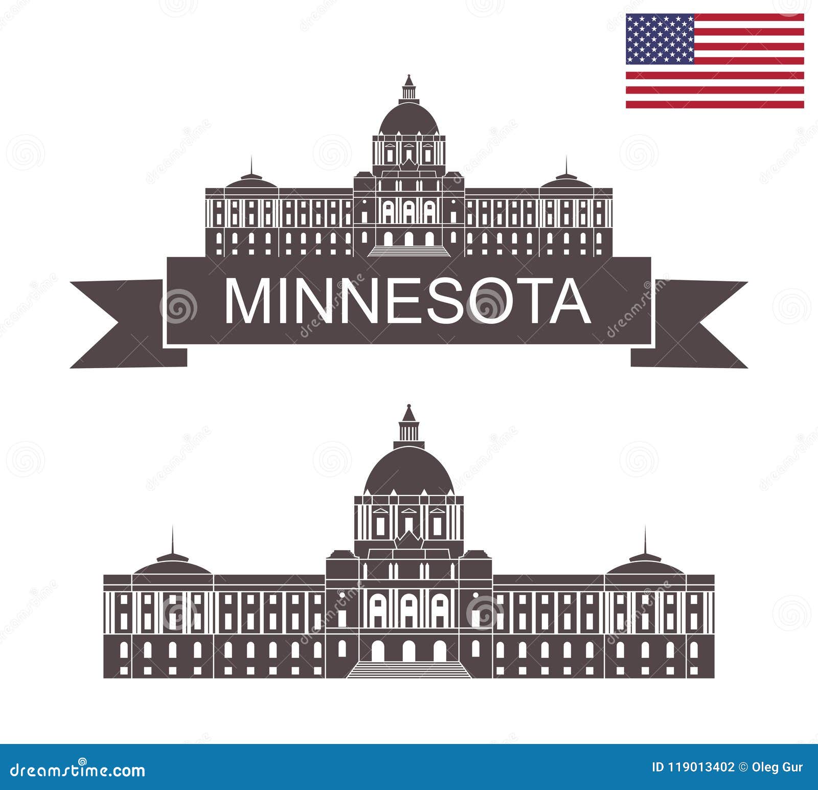 State of Minnesota. Minnesota State Capitol in St Paul Stock Vector ...