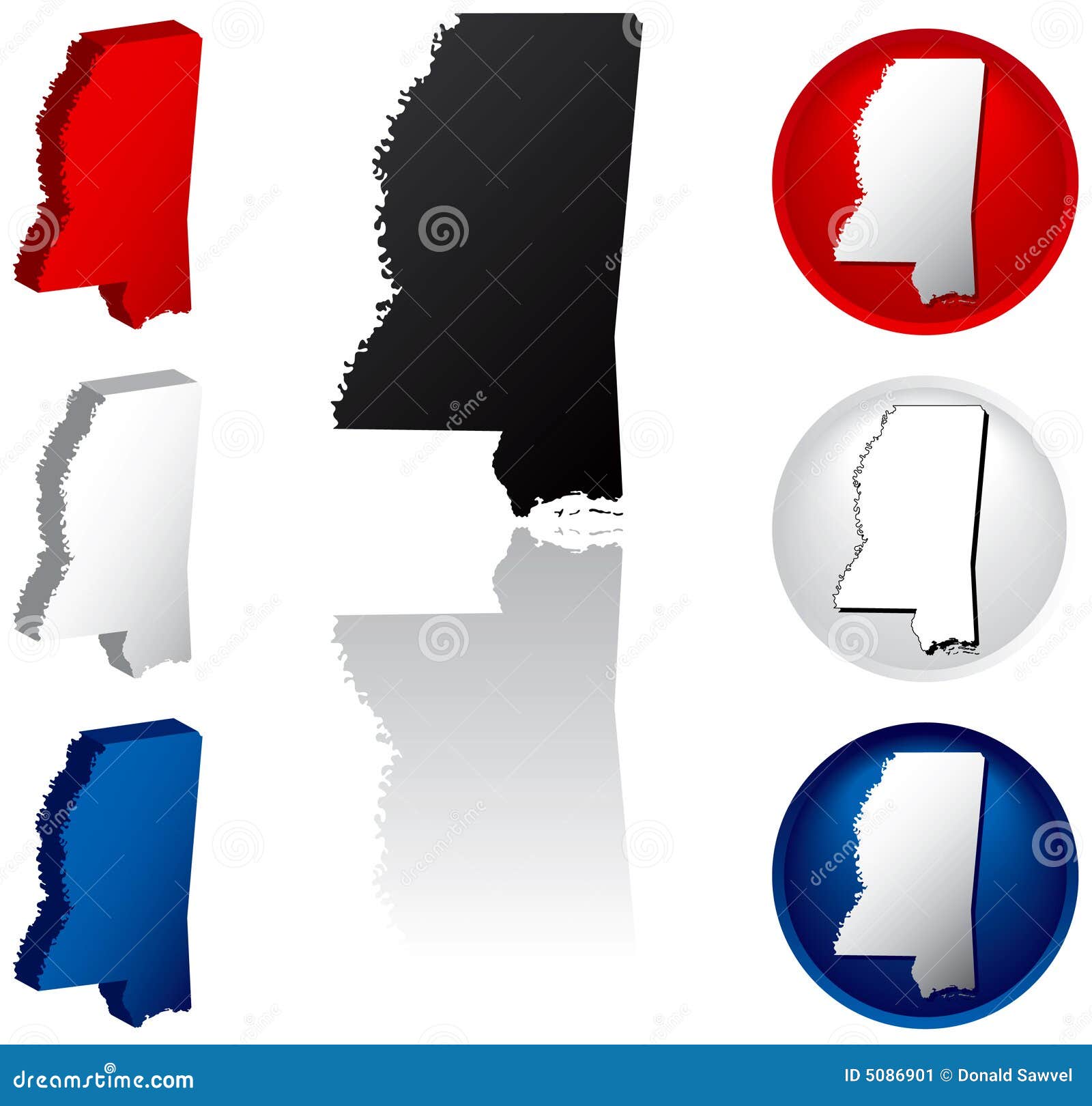 State of Mississippi Icons stock vector. Illustration of states - 5086901