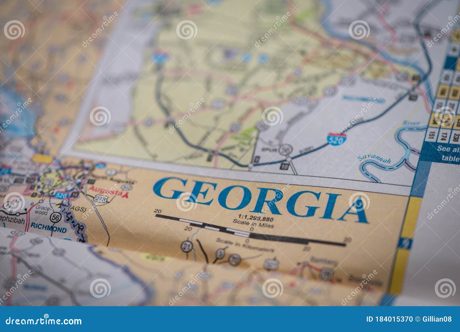 State Name on a Map Book, USA Georgia Editorial Image - Image of state ...