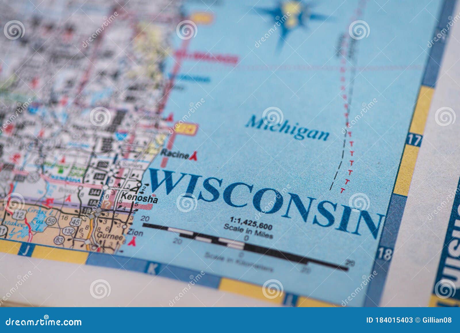 State Name on a Map Book, USA Wisconsin Editorial Stock Photo - Image ...