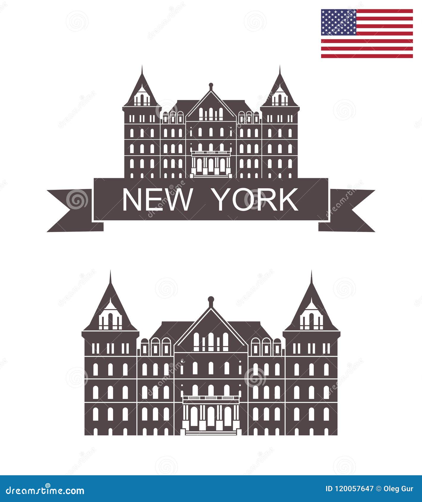State of New York. New York Capital Building Stock Vector ...