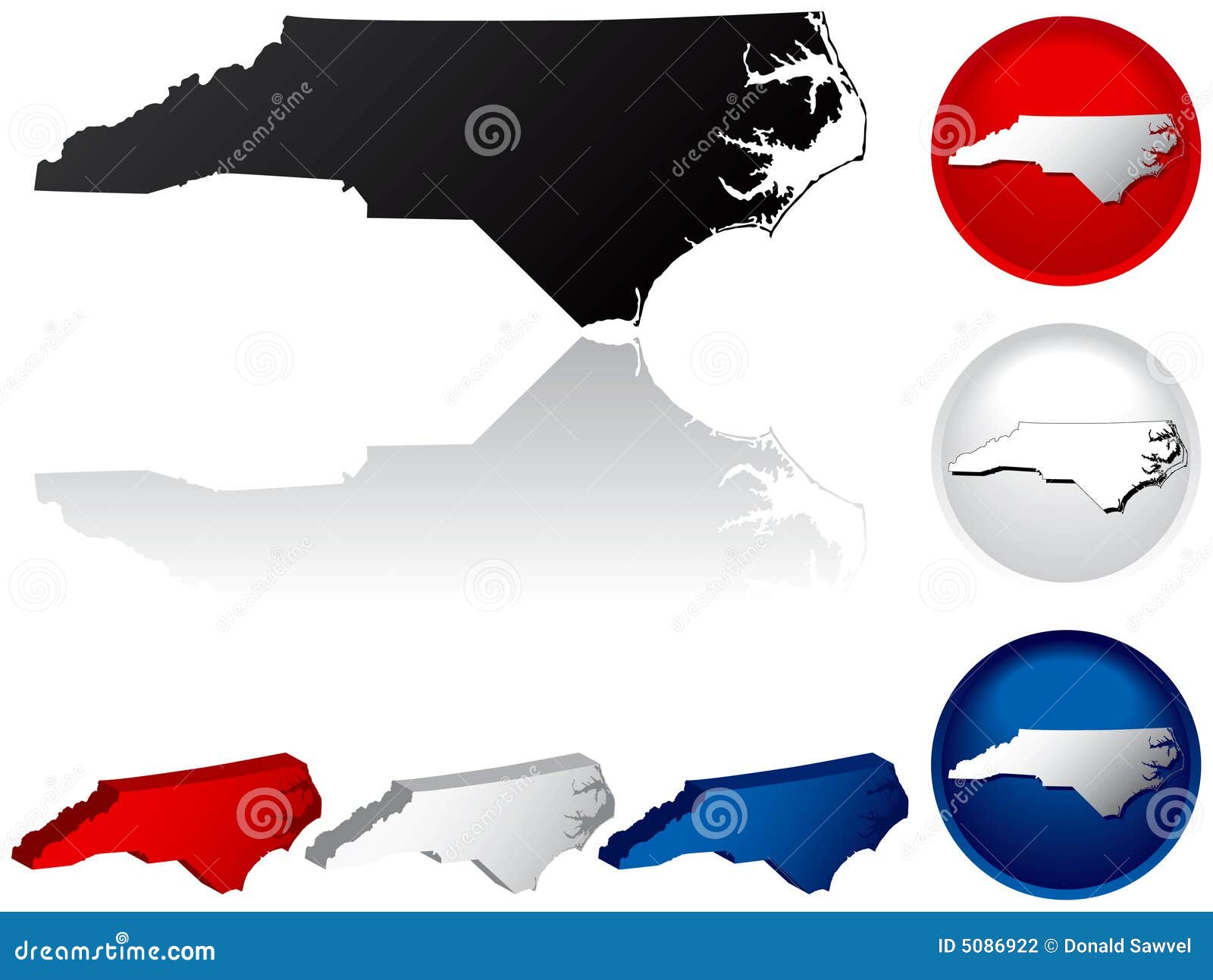 State of North Carolina Icons Stock Vector - Illustration of america ...