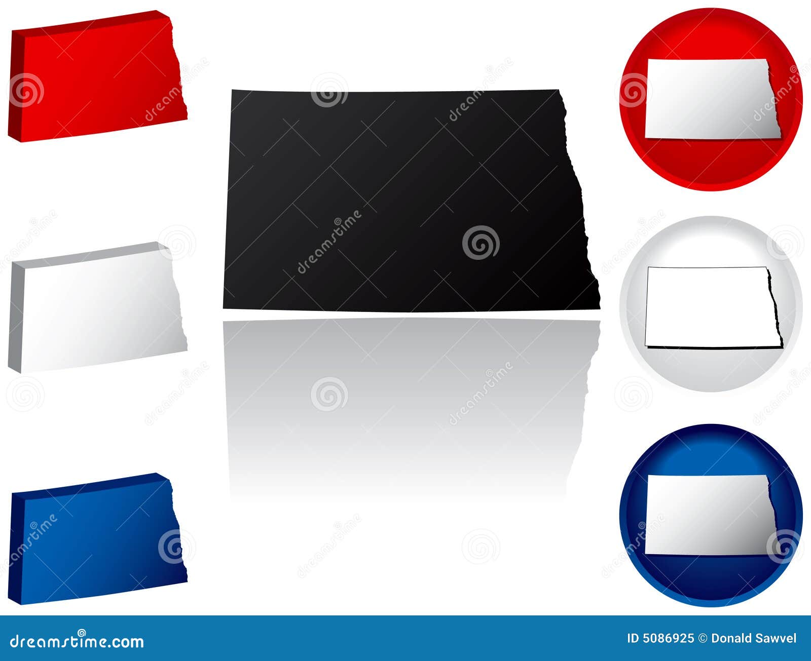 State of North Dakota Icons Stock Vector - Illustration of outline ...