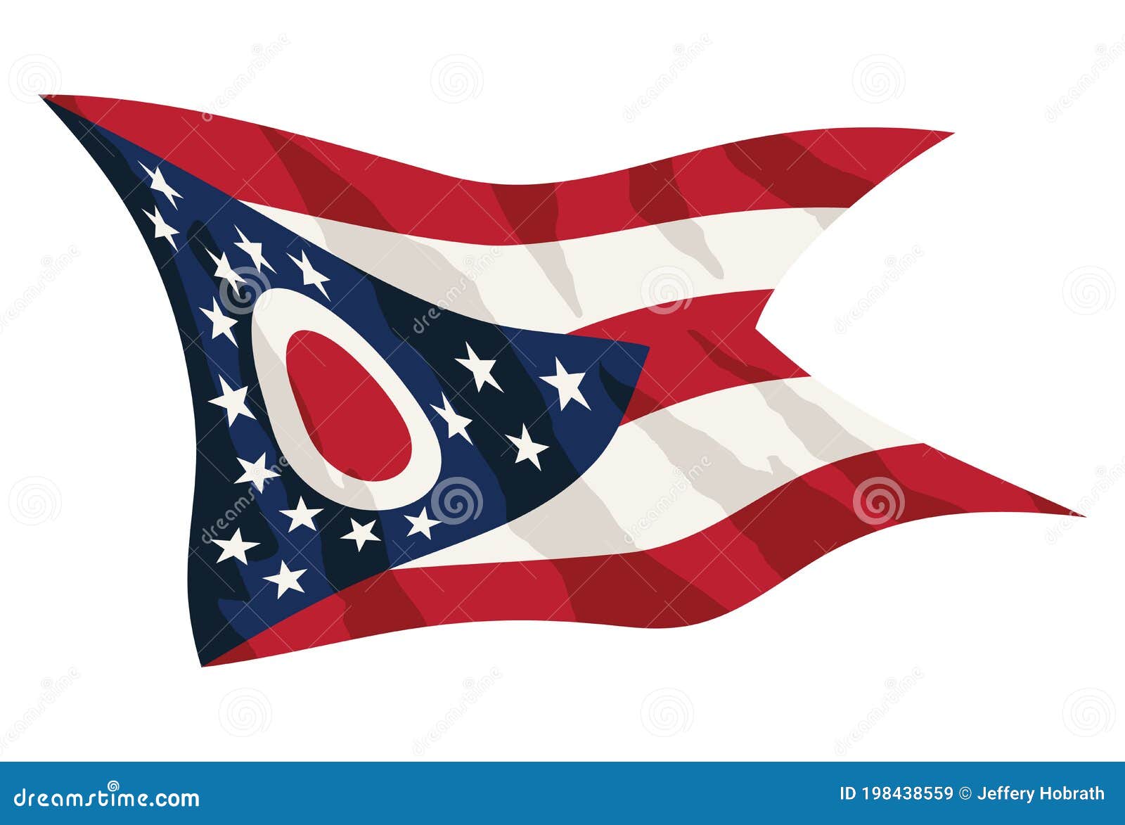 State of Ohio Flag Waving Isolated Vector Illustration Stock Vector ...