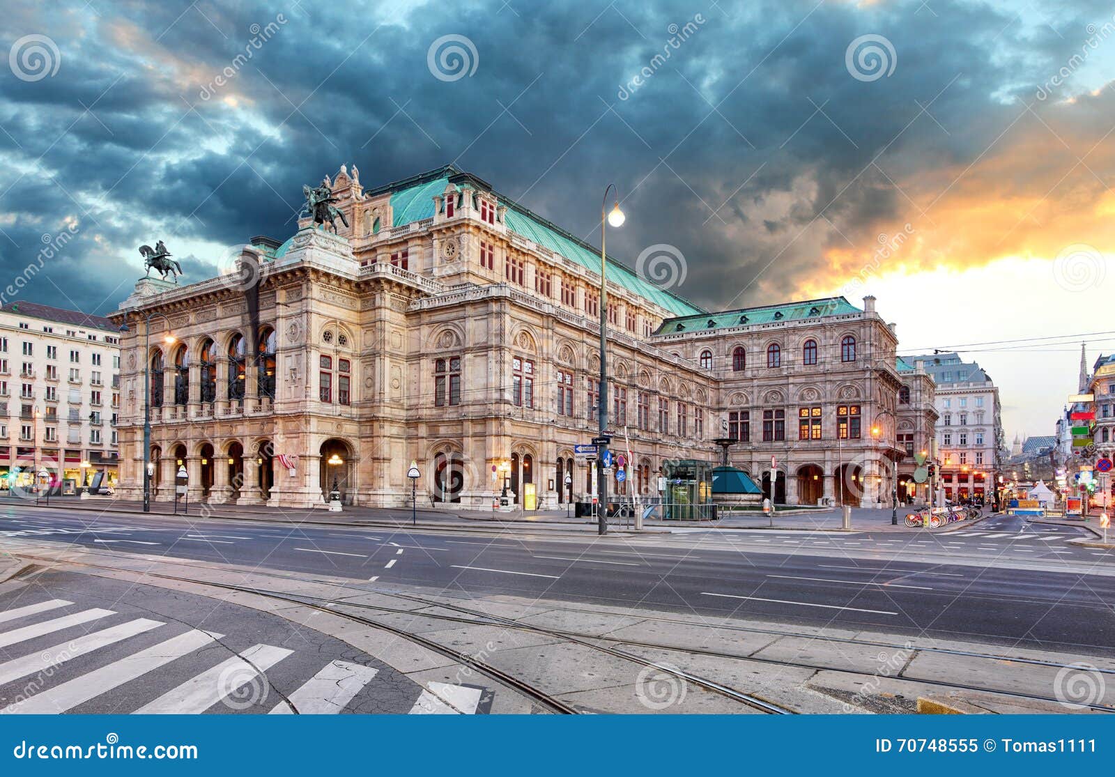 State Opera at Sunrise - Vienna - Austria Stock Image - Image of ...