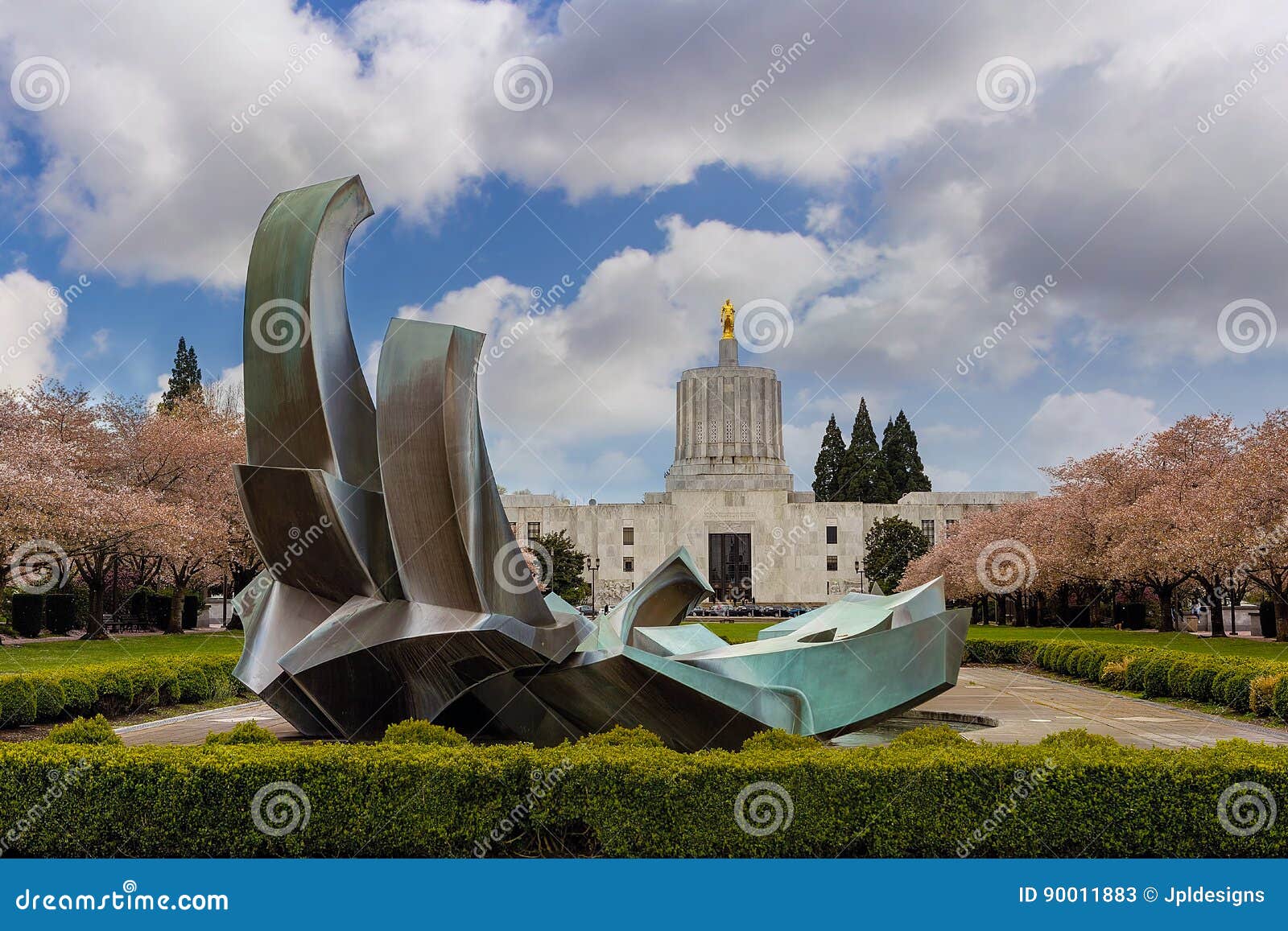 State of Oregon Capitol Building in Spring Stock Image - Image of ...