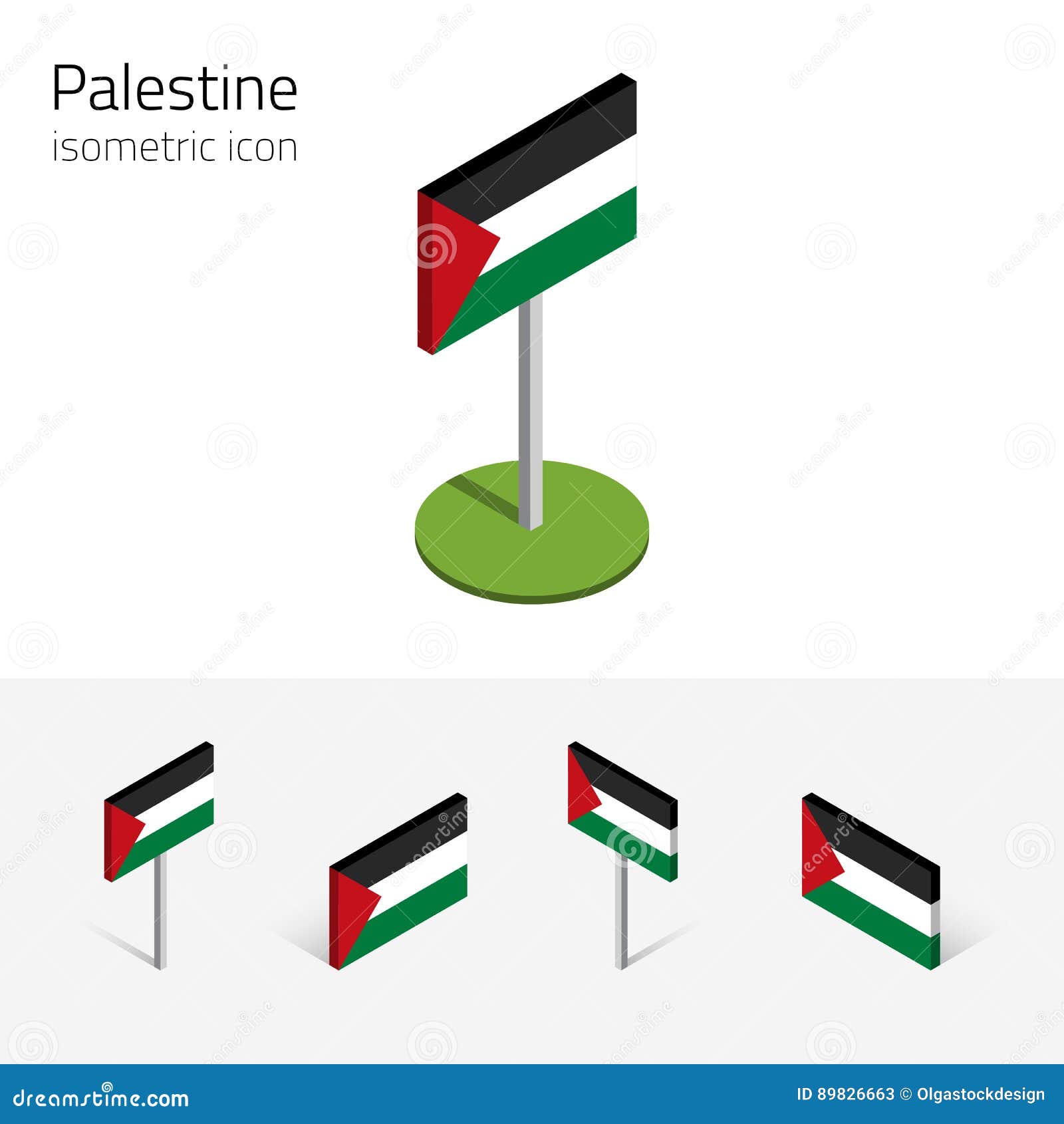 State of Palestine Flag, Vector Set of 3D Isometric Icons Stock Vector ...