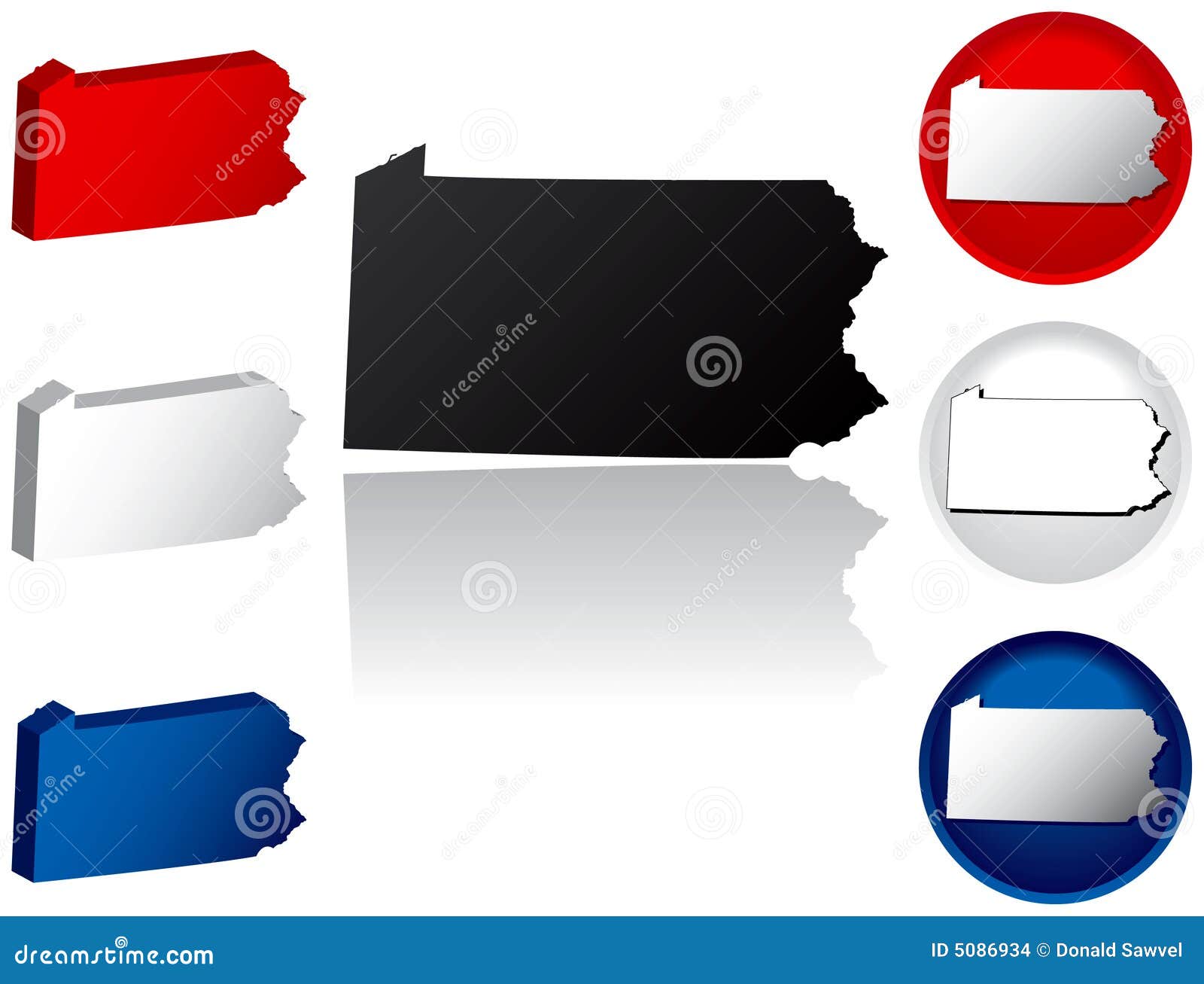 State of Pennsylvania Icons Stock Vector - Illustration of american ...