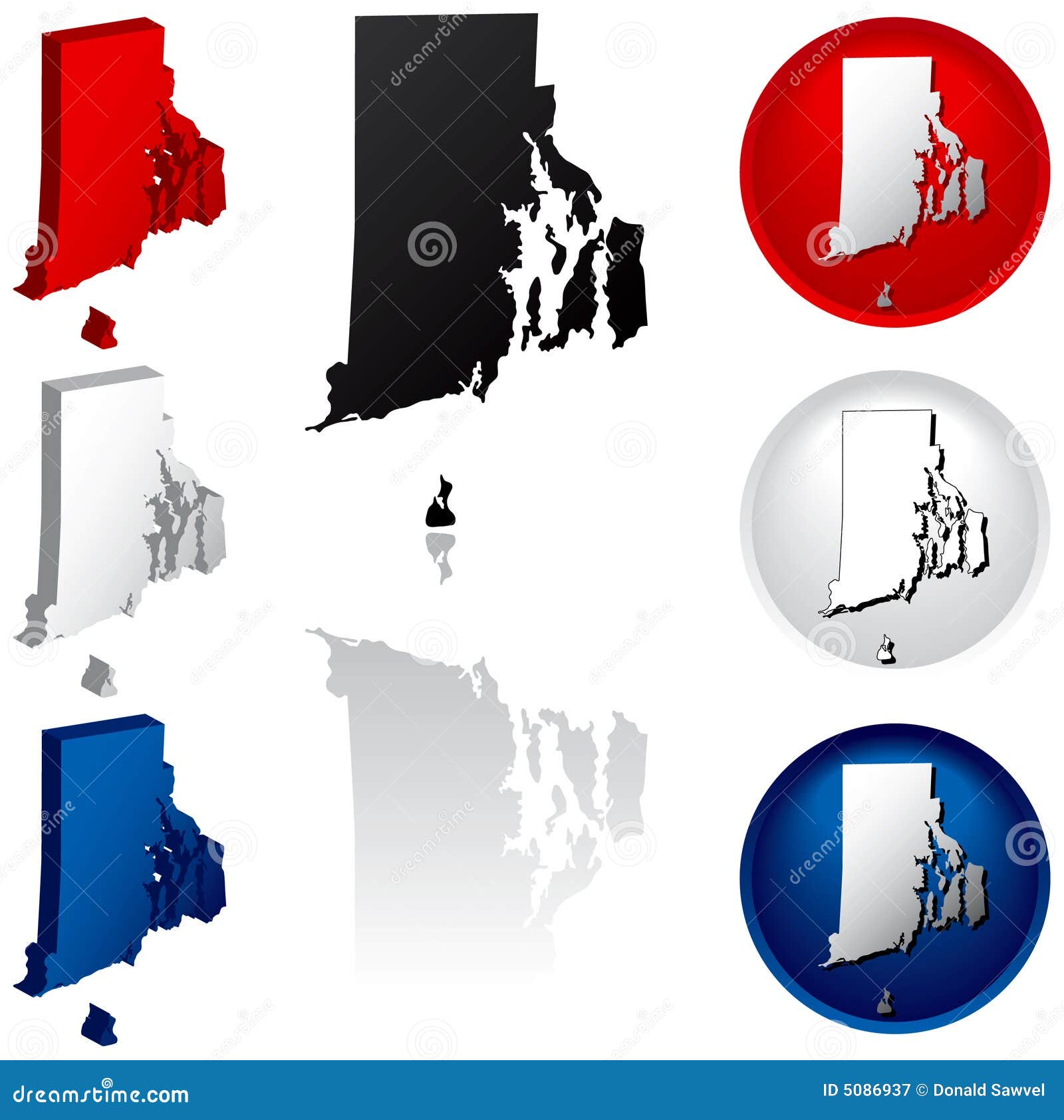 State of Rhode Island Icons Stock Vector - Illustration of america ...