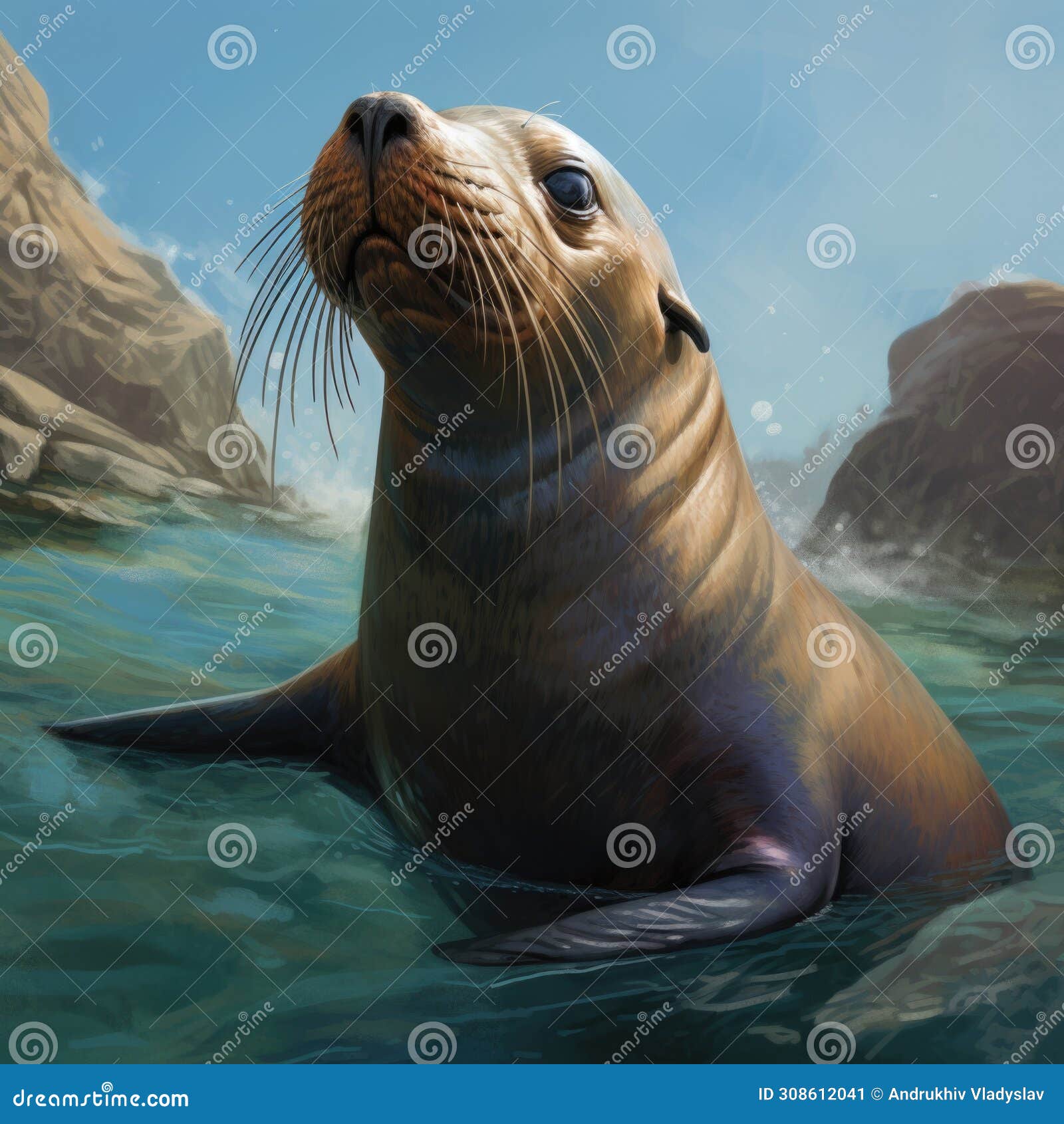 State Sea Lion, Sea Lion, Seal Stock Illustration - Illustration of ...