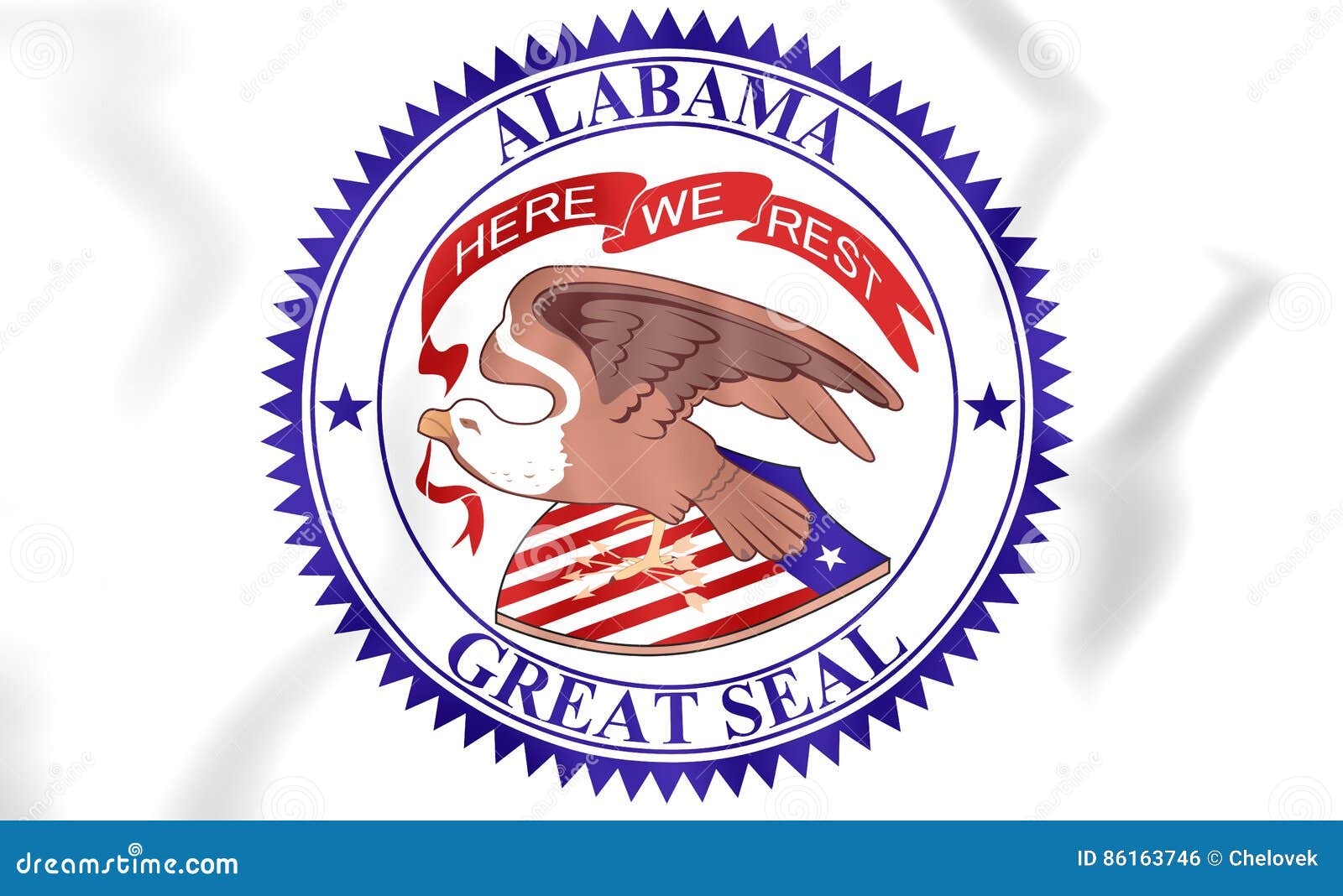 State Seal of Alabama, USA 1868-1939. Stock Illustration - Illustration ...