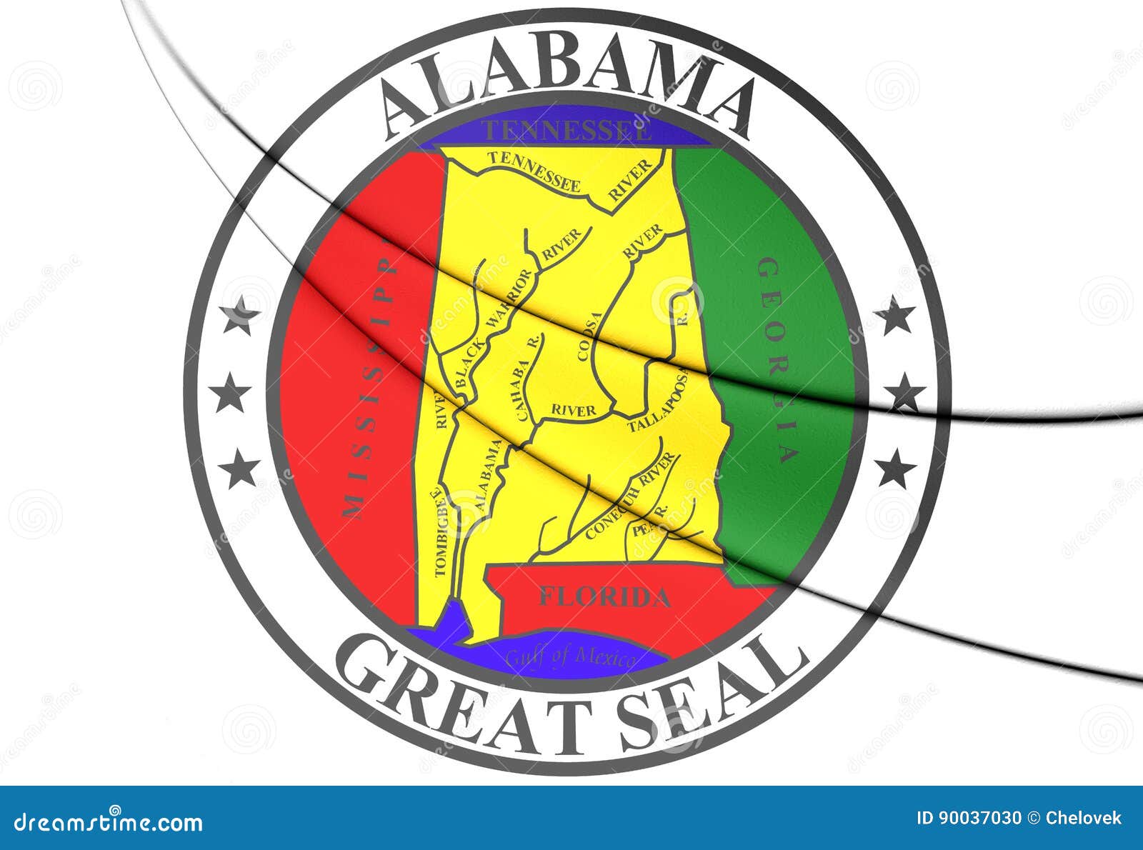 State Seal of Alabama, USA. Stock Illustration - Illustration of arms ...