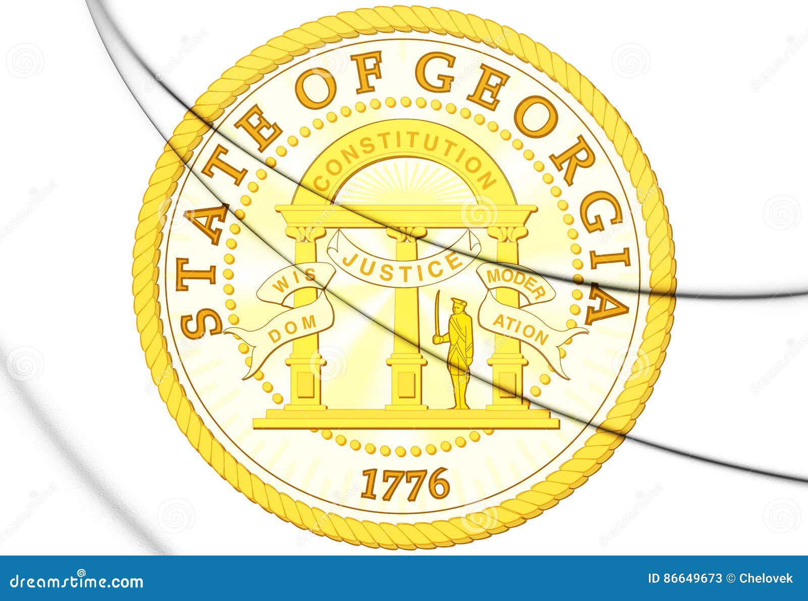 State Seal of Georgia, USA. Stock Illustration - Illustration of seal ...