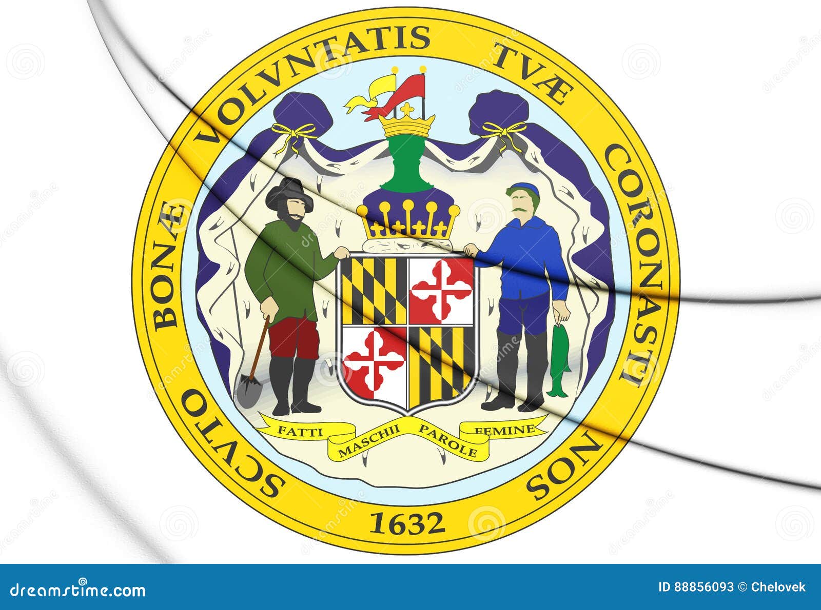 State Seal of Maryland, USA. Stock Illustration - Illustration of ...